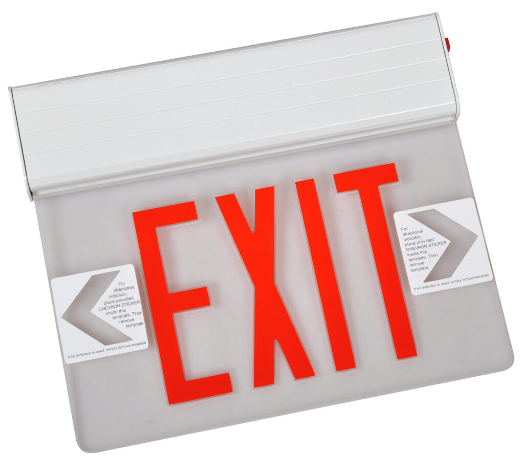 PAC0838 Metal Surface/Recess-Mount Edge-Lit Exit Signs - Pace Electronics